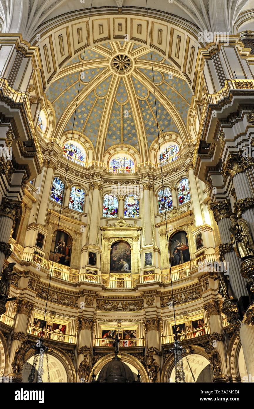 Santa Maria de la Encarnacion, Cathedral of Granada, Interior view ...