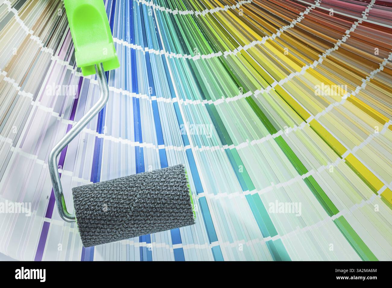 Set of paint roller color sampler on white background Stock Photo - Alamy