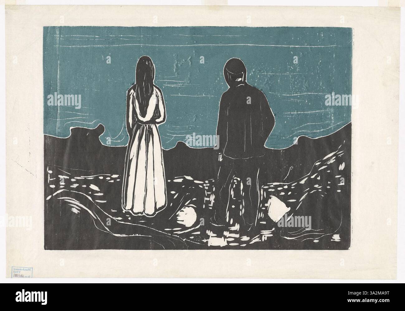 In this artwork, Munch highlights the emotional separation of two human ...