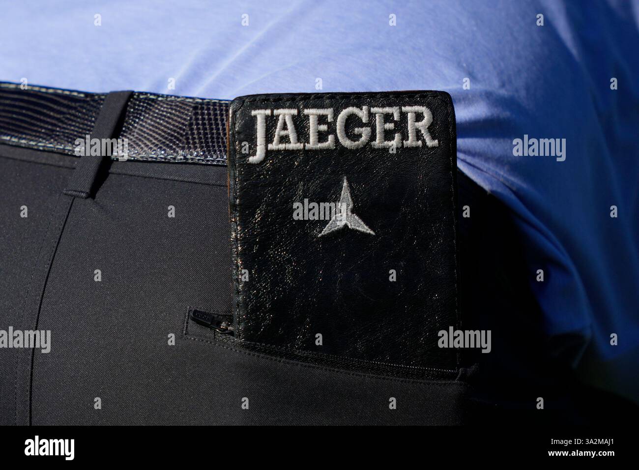 Stephan Jaeger keeps his yardage book in his back pocket during the ...