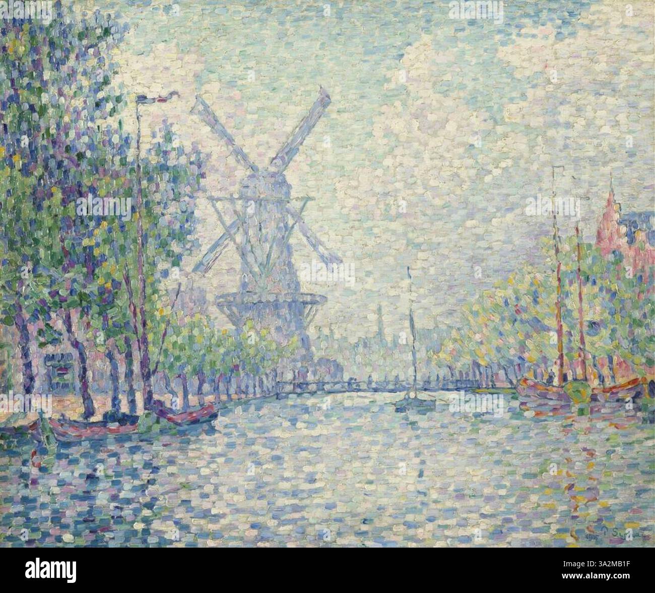 'Rotterdam, le moulin, le canal, le matin' (1906) by Paul Signac ...