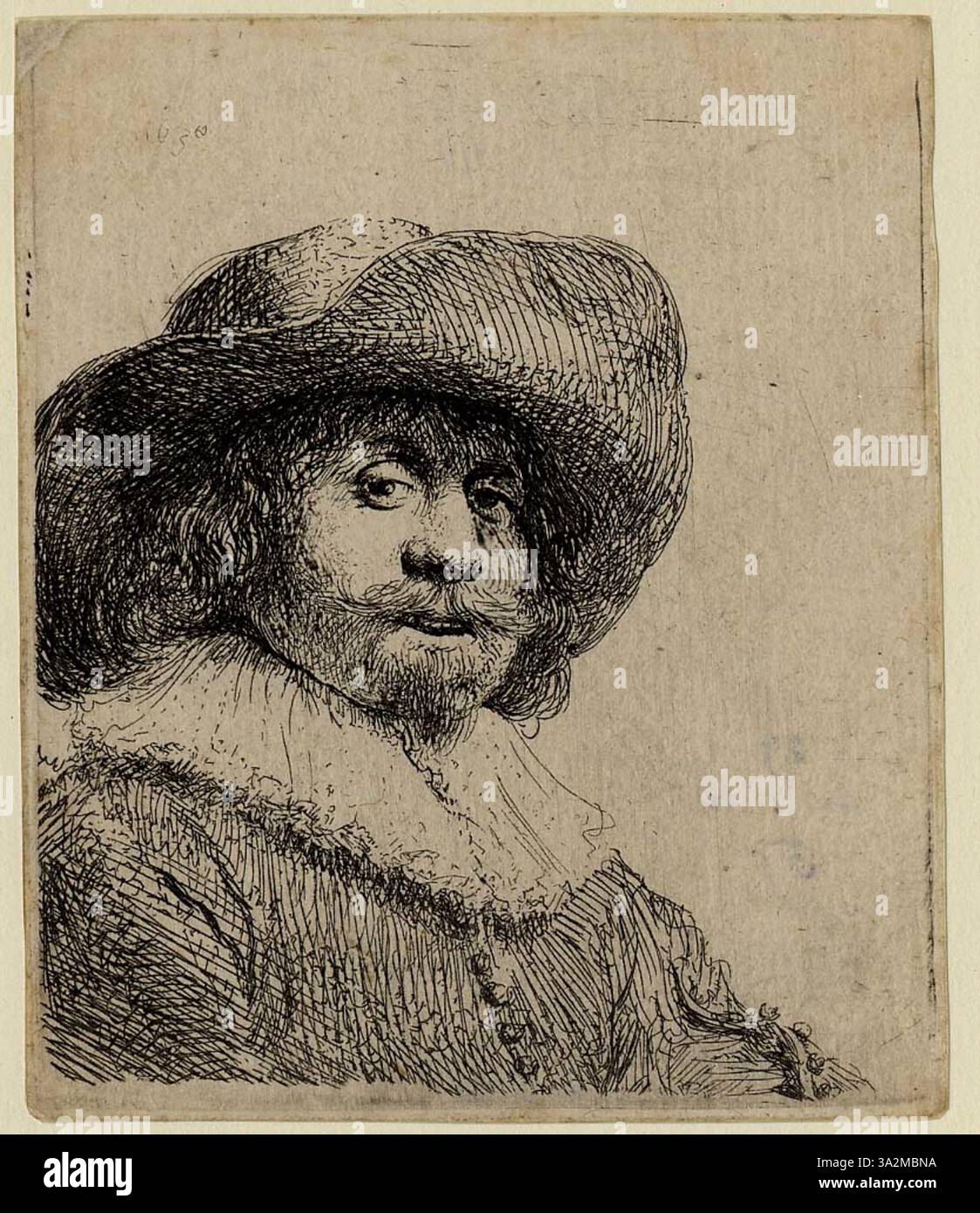 In this 1829 etching, Rembrandt’s signature use of light and shadow ...