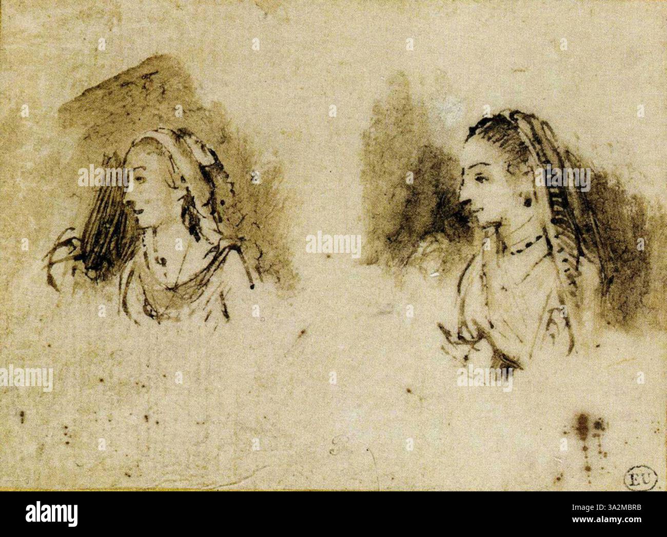This artwork by Rembrandt showcases the heads of several women ...