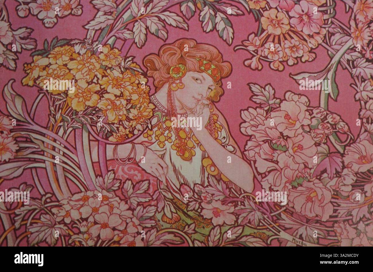 'Bridges, P40' by Alphonse Mucha presents flowing human forms ...