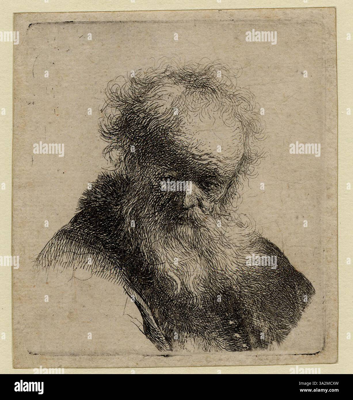 A masterful work by Rembrandt, demonstrating his distinct use of light and shadow to create ...