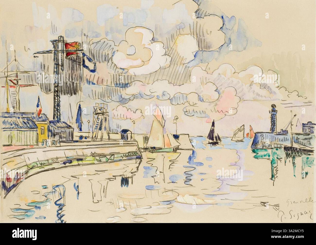 This painting by Paul Signac portrays the coastal town of Granville ...