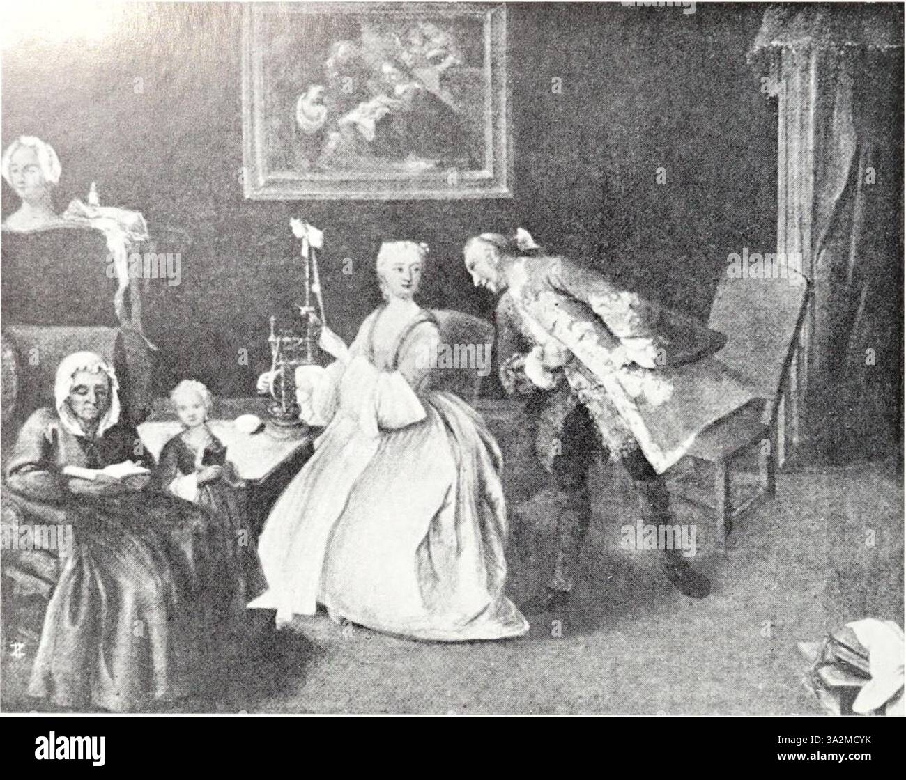In this 1968 painting, Pietro Longhi portrays a social scene of ...