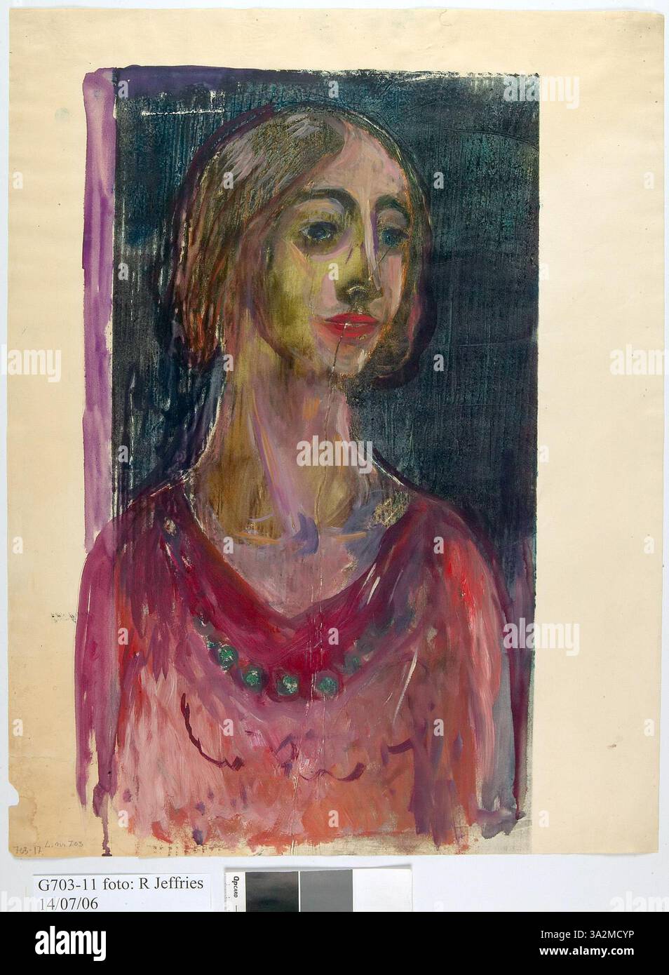 ‘Birgitte III’ depicts a female figure with a solemn expression ...