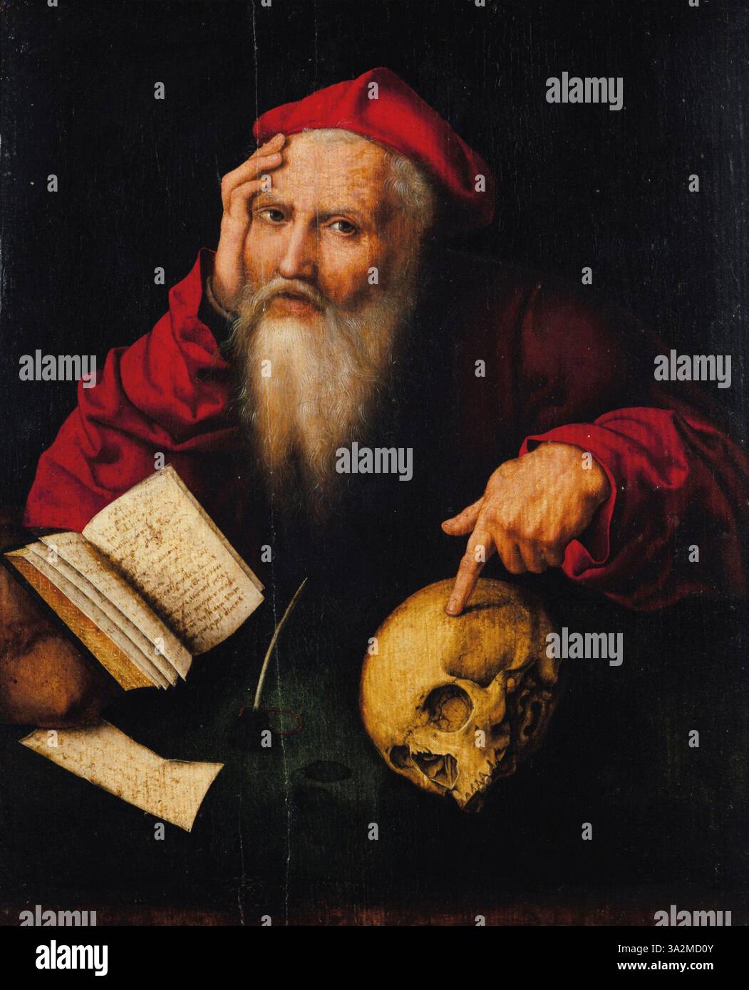 This depiction of Saint Jerome, attributed to the Circle of Joos van Cleve, features the saint ...