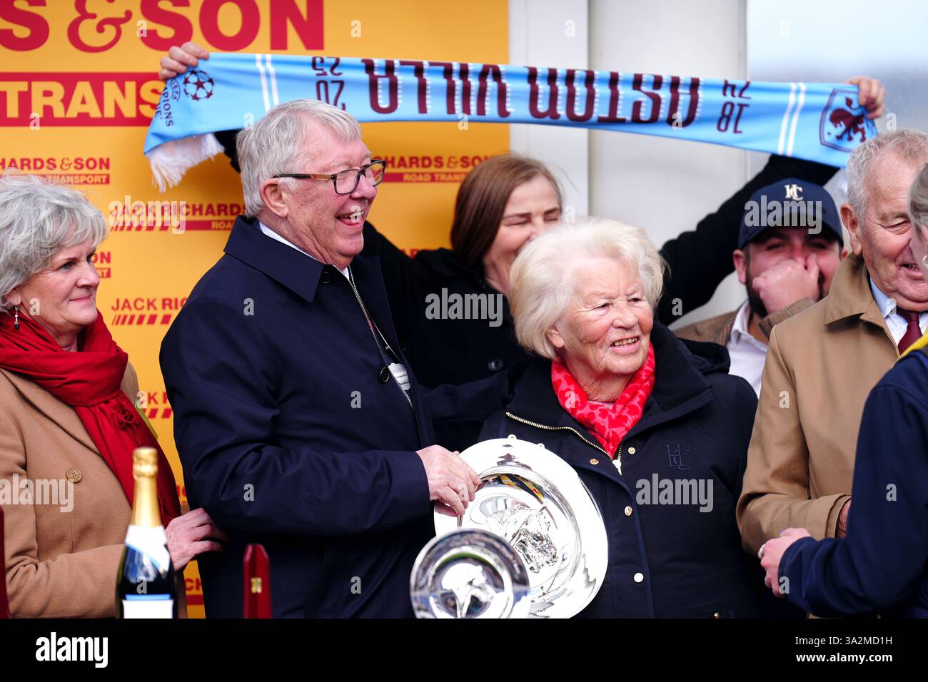 Sir Alex Ferguson celebrates with winning connections after his horse ...