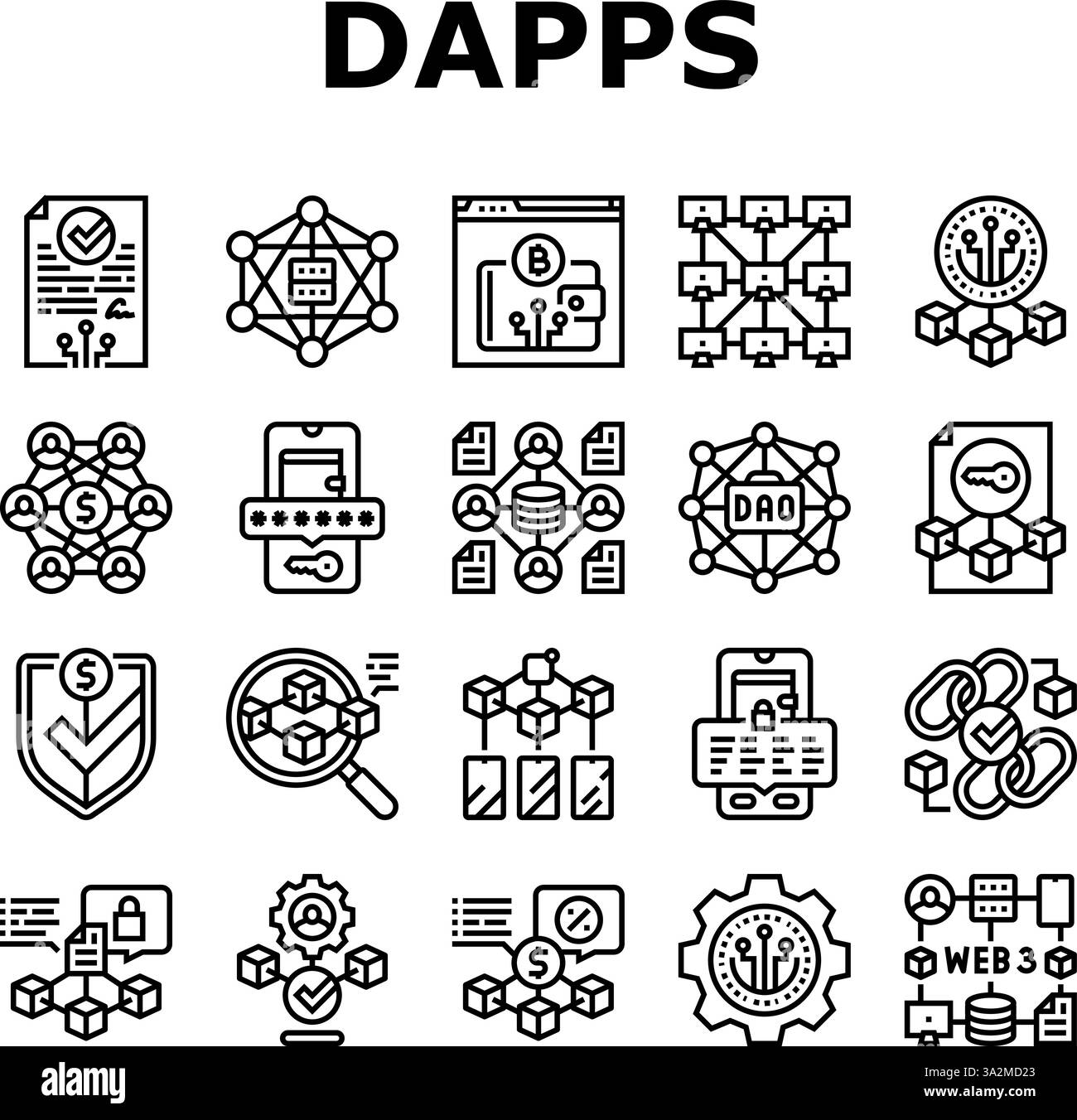 decentralized applications dapps icons set vector Stock Vector Image & Art - Alamy