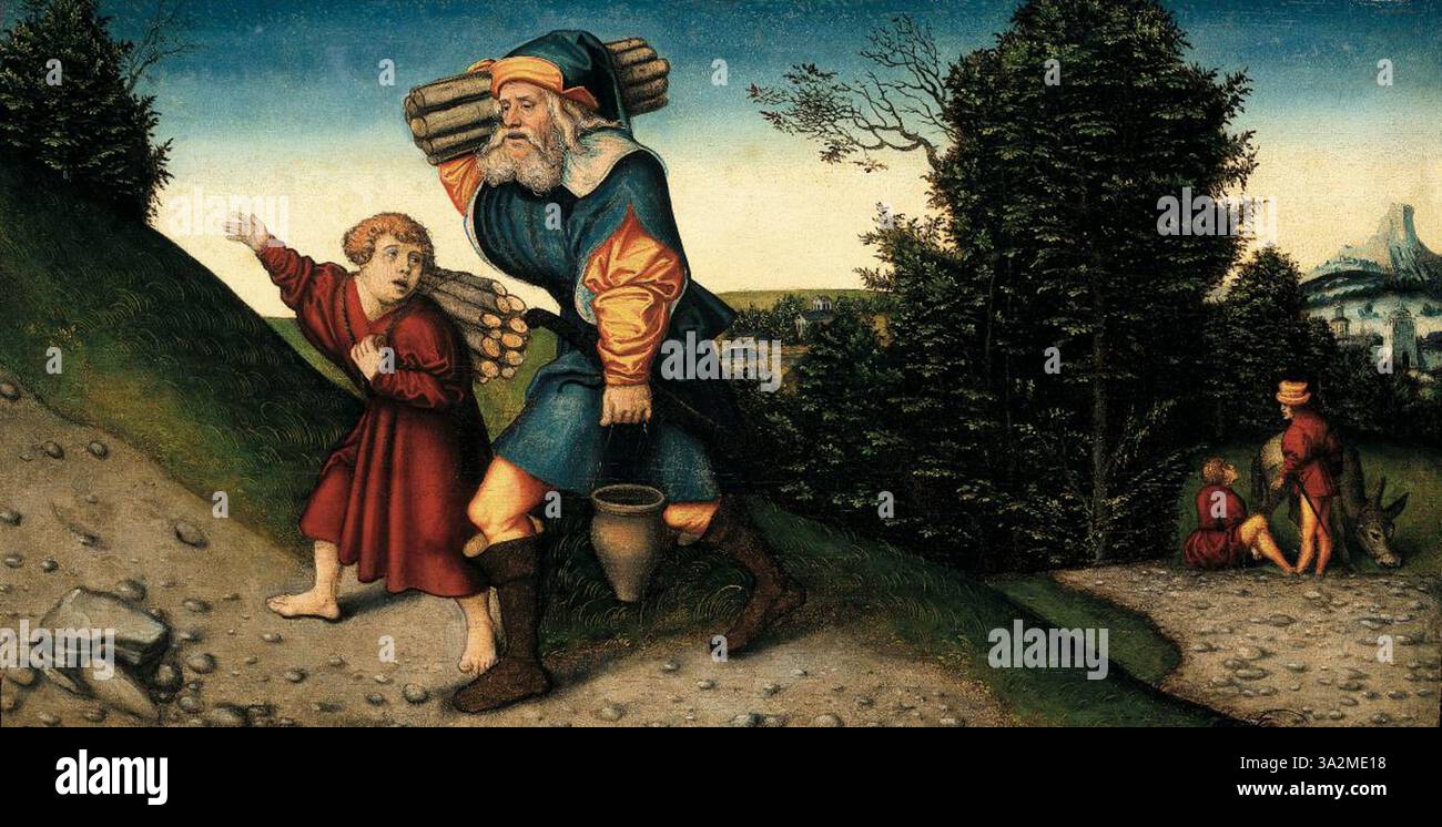 This depiction of Abraham and Isaac on their way to the altar for ...