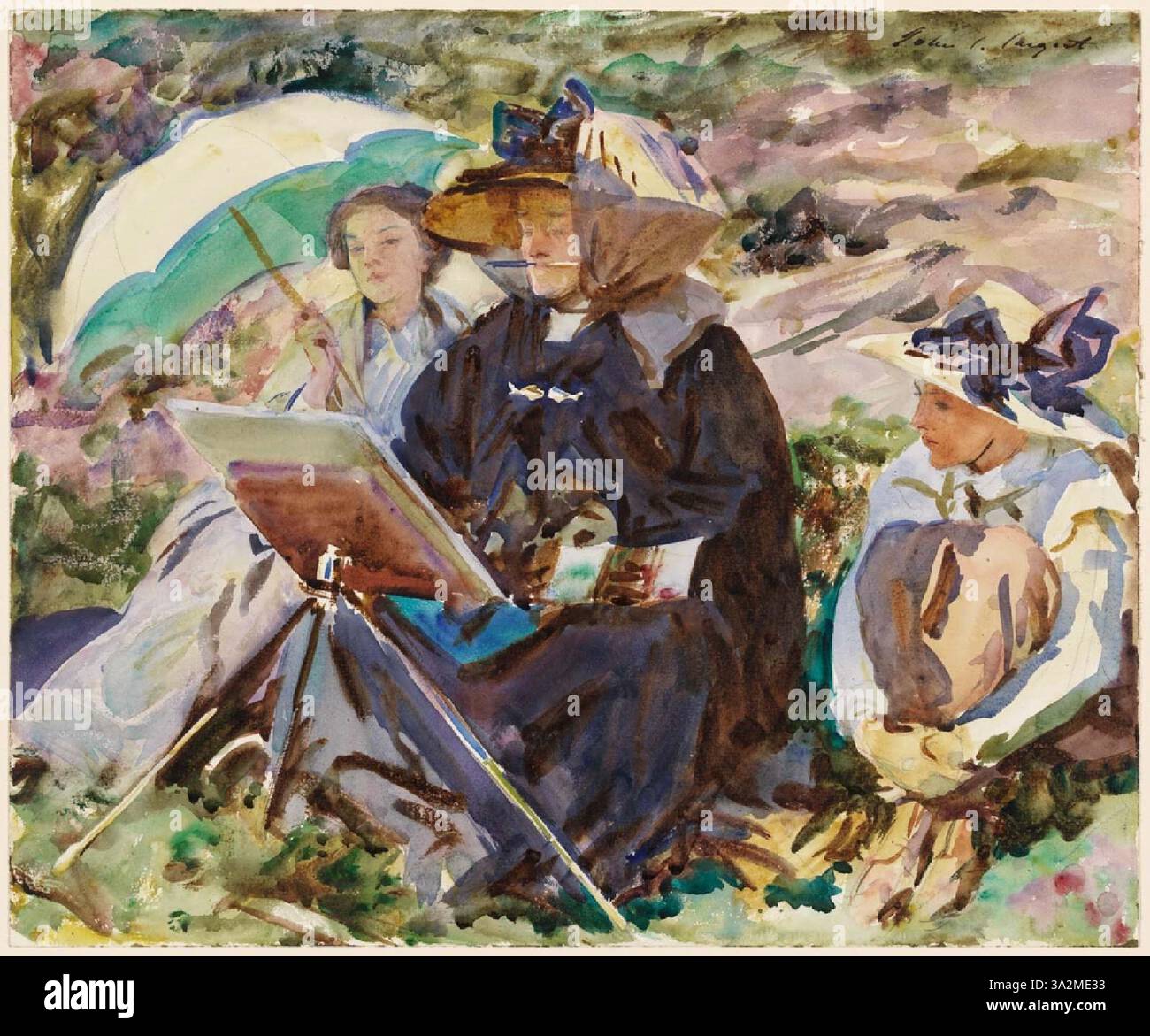 In this watercolor painting, 'Simplon Pass The Lesson', John Singer ...