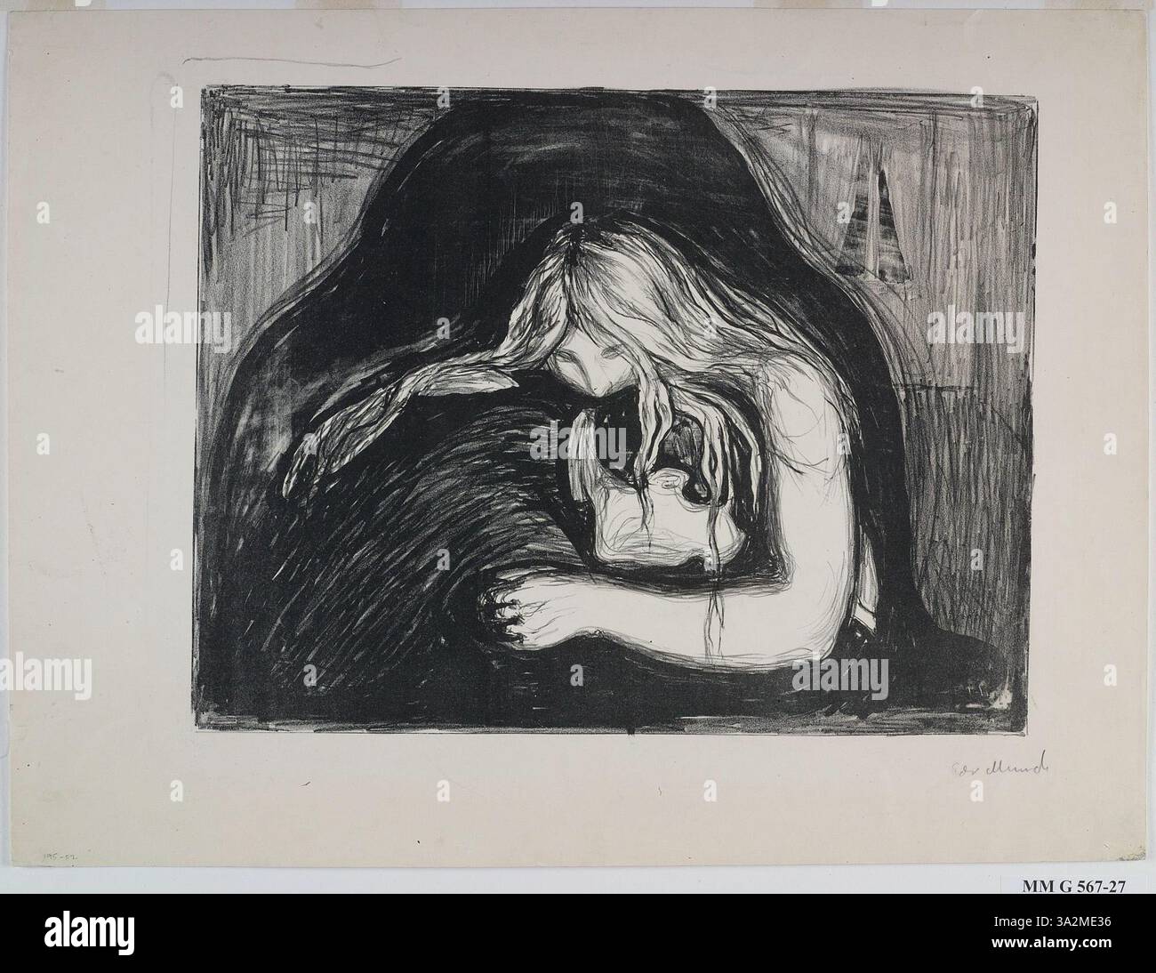 'Vampire I' portrays a moment of intimacy between two figures, their ...