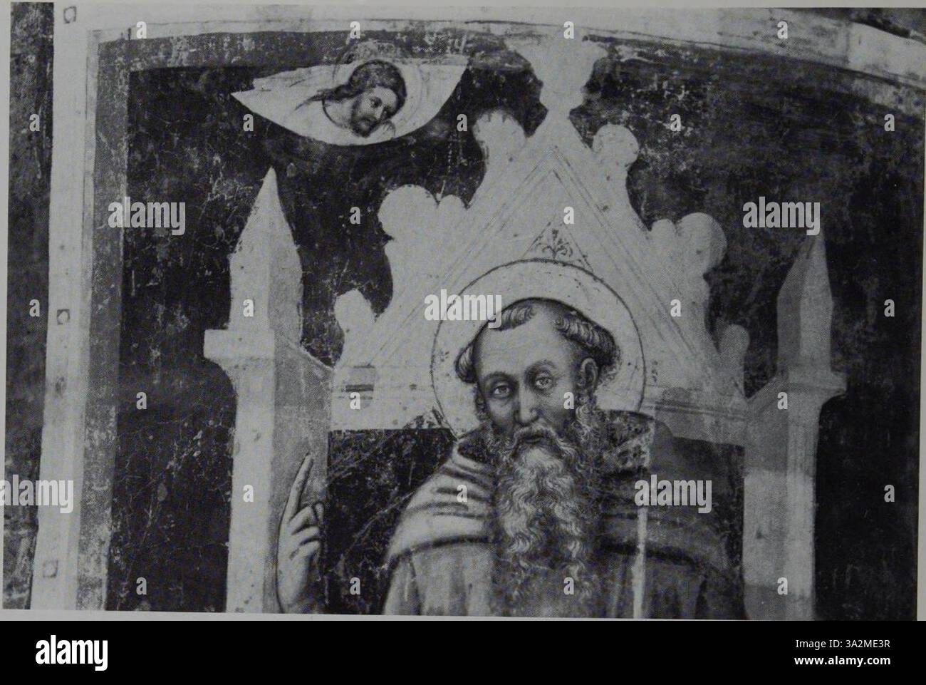 In this artwork, Tommaso da Modena depicts sacred figures in a clear ...