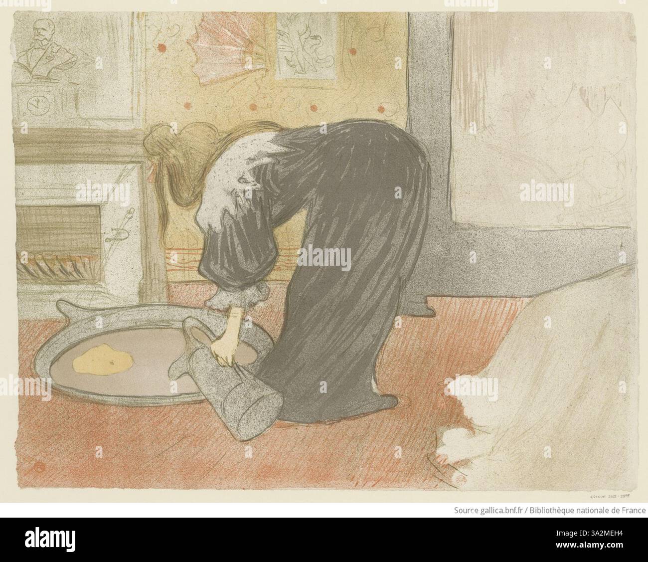 'Femme au tub - Le tub' is a lithograph depicting a woman in a bath ...