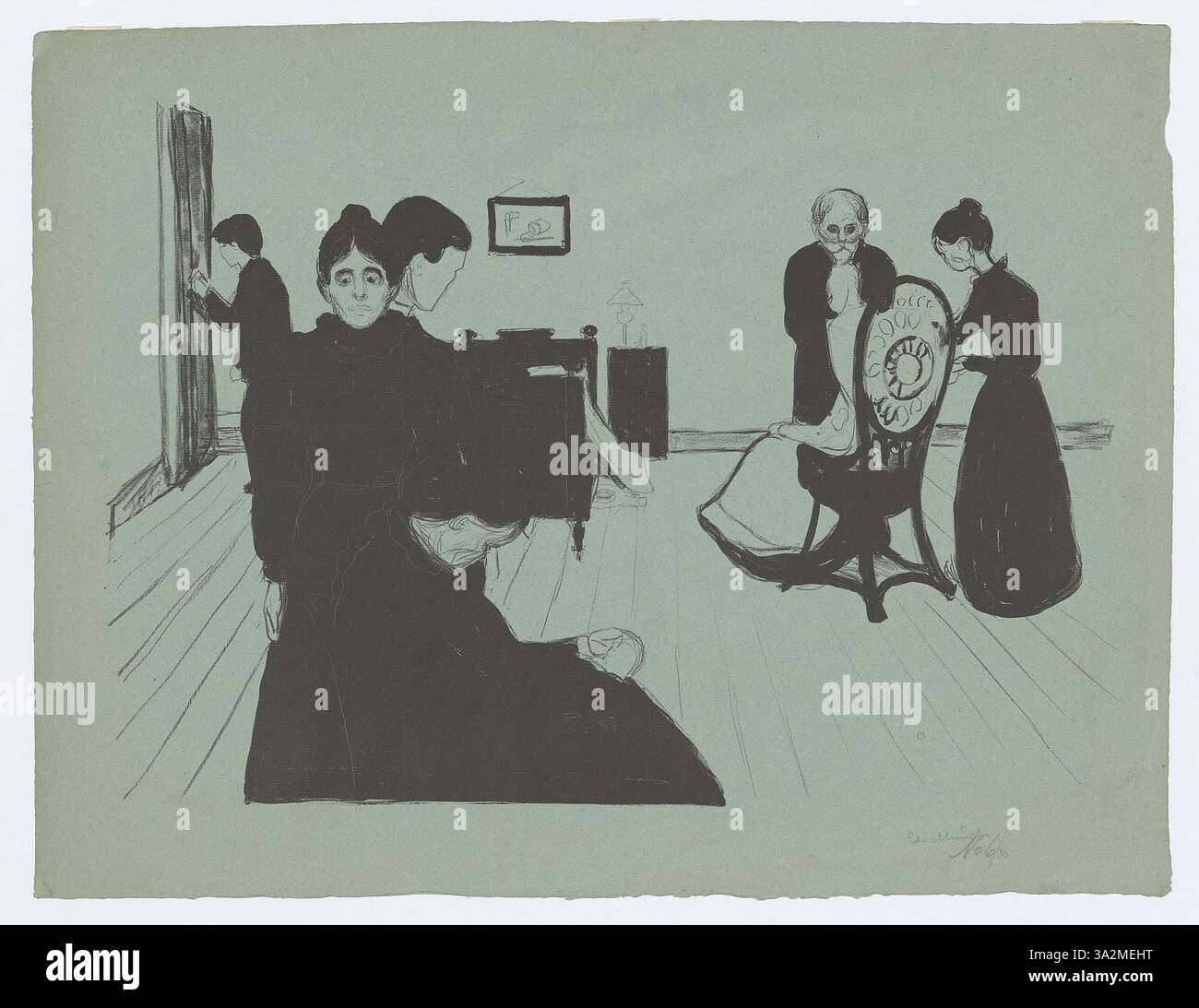 This version of 'Death in the Sickroom' by Edvard Munch focuses on the ...