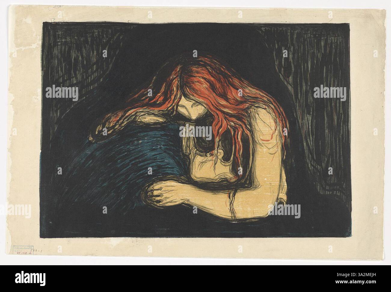 'Vampire II' by Edvard Munch depicts two figures in an embrace that ...