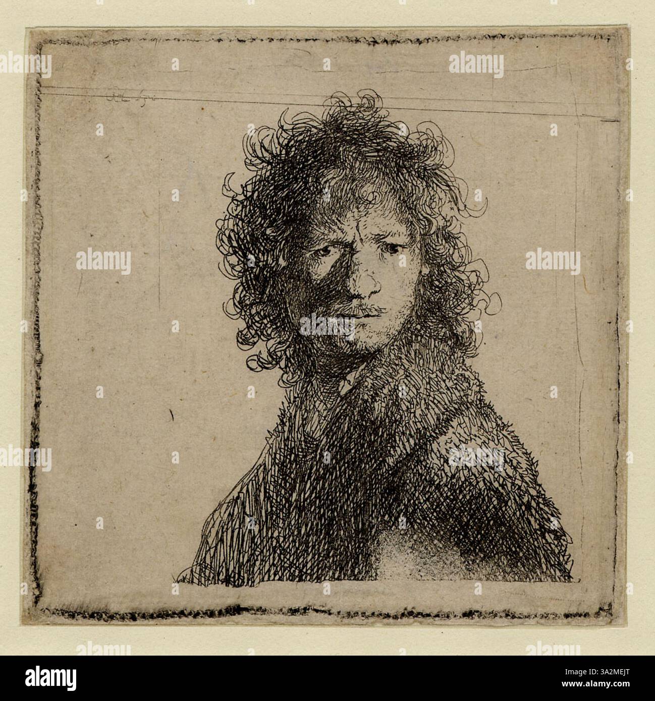 In this powerful etching, Rembrandt uses his signature technique of ...