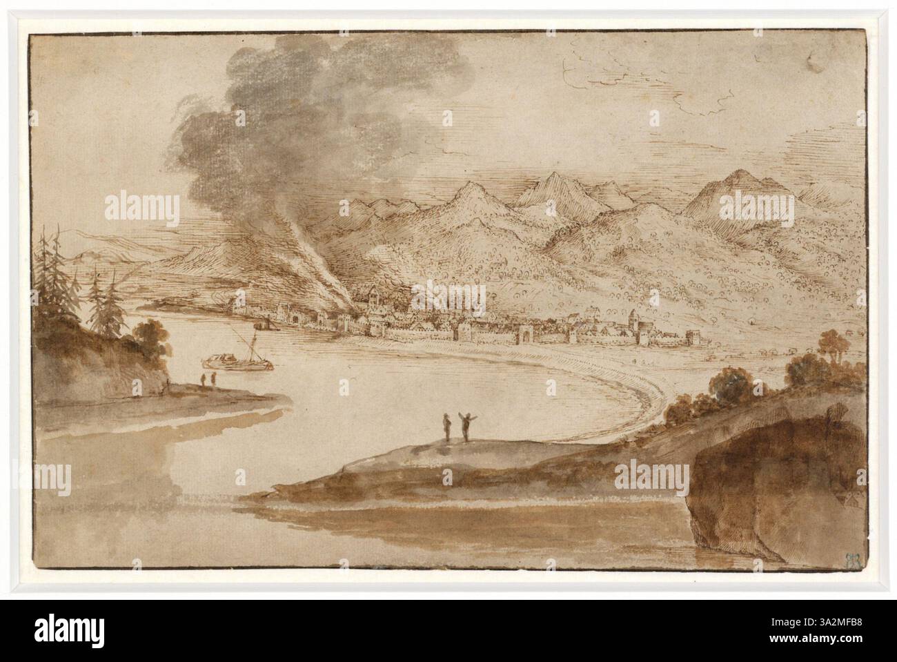 This drawing by Pieter Bruegel the Elder depicts a scenic view of ...