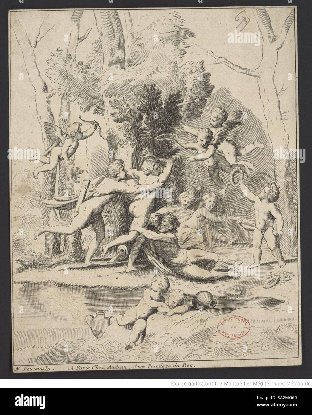 Gérard Audran’s engraving of Apollo and Daphne, based on Poussin’s ...