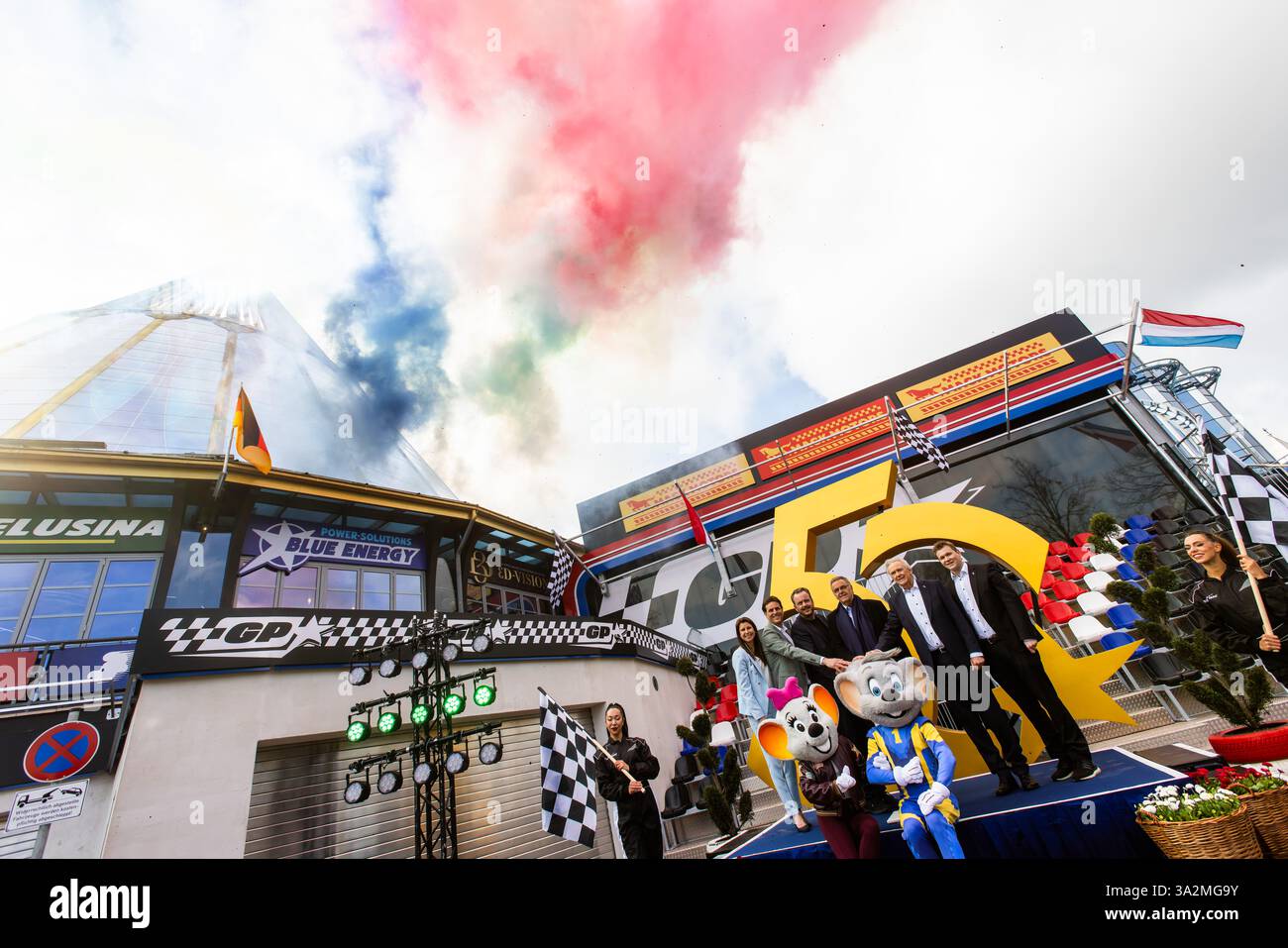 Rust, Germany. 13th Mar, 2025. Members of the Mack family open the 51st ...