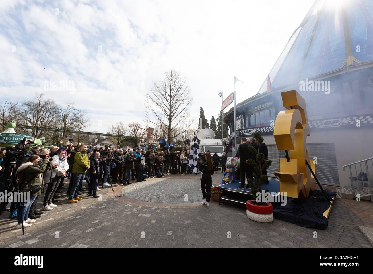 Rust, Germany. 13th Mar, 2025. Members of the Mack family open the 51st ...