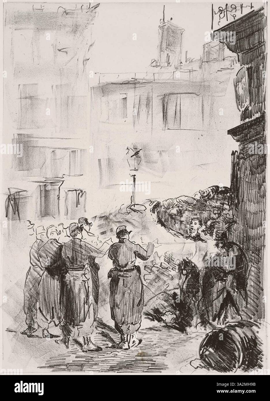 'The Barricade' by Manet depicts a scene of revolutionary unrest ...