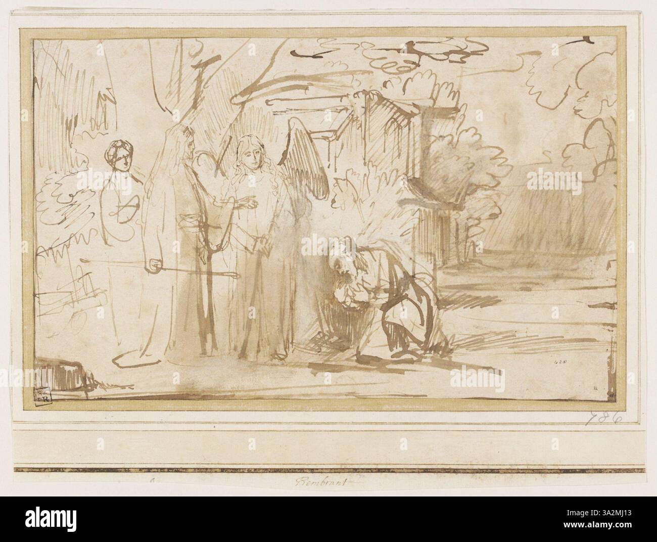This piece illustrates the moment when Abraham bows before the Lord and ...