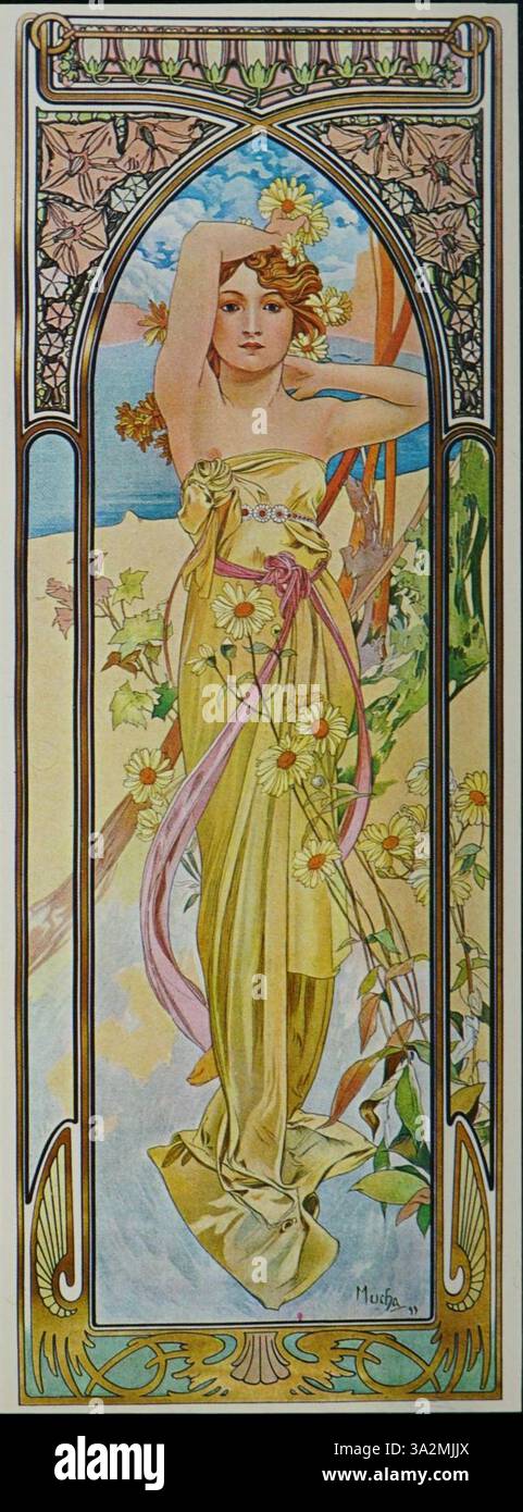 'Bridges, P29' by Alphonse Mucha showcases human figures intertwined ...