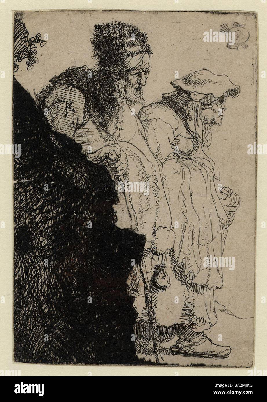 As cataloged in White & Boon 1969, this etching by Rembrandt conveys ...