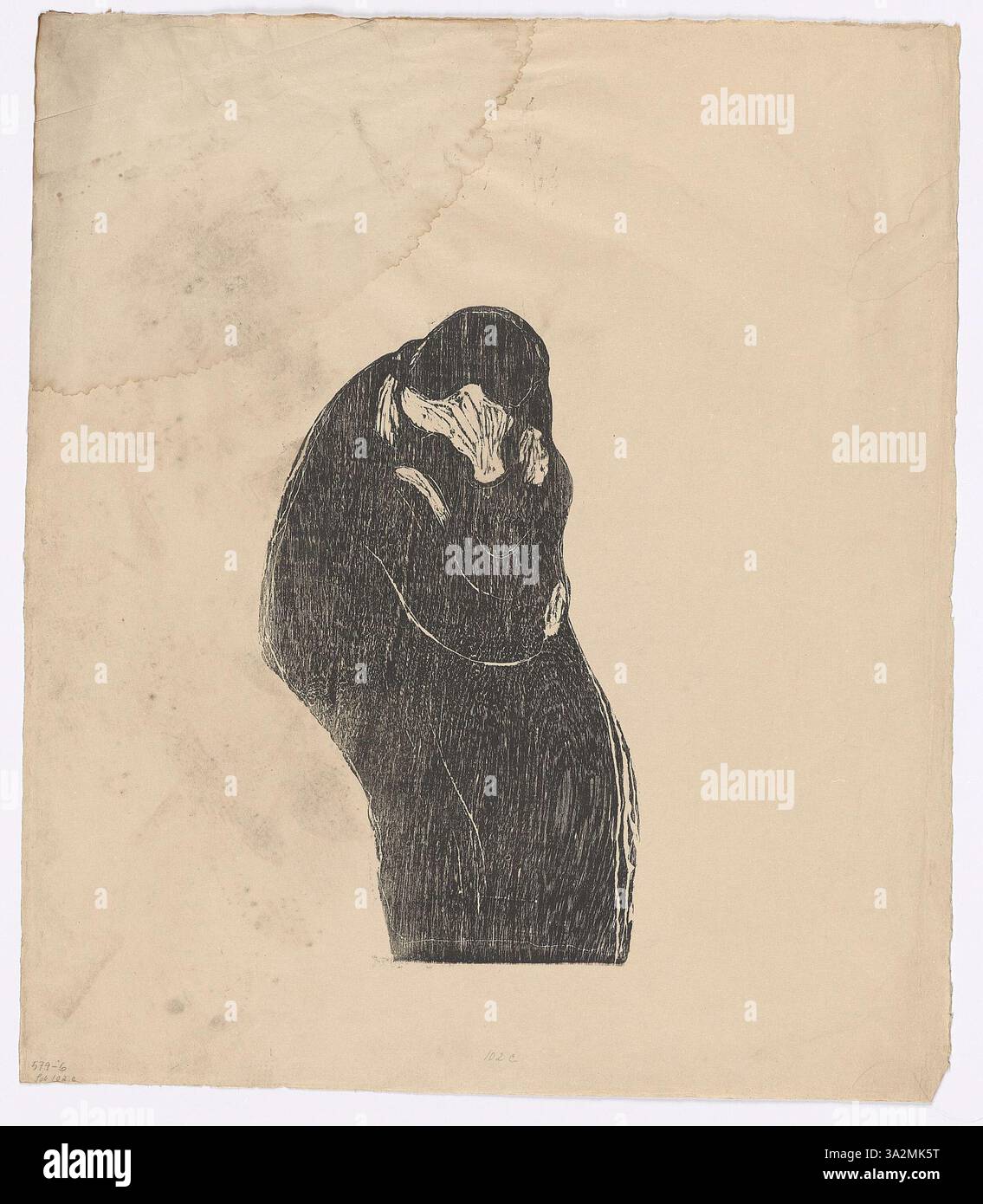 This artwork from 'The Kiss III' series by Edvard Munch features two ...