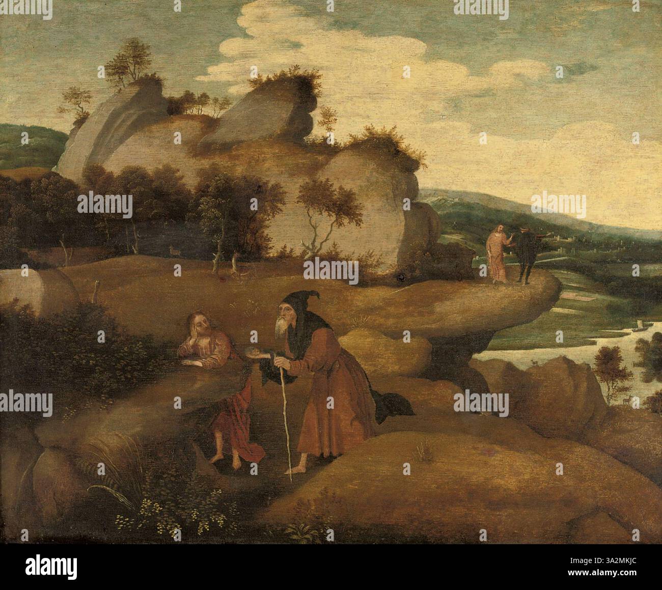 This painting, attributed to Jan Mostaert, illustrates the biblical ...