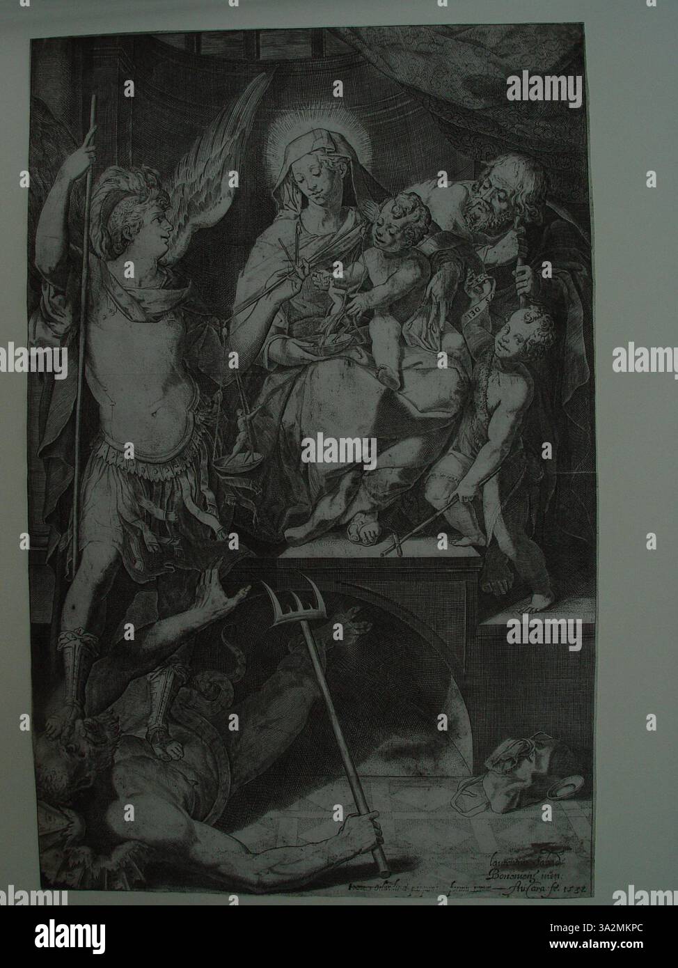 The Holy Family with St. John the Baptist and St. Michael, painted by ...