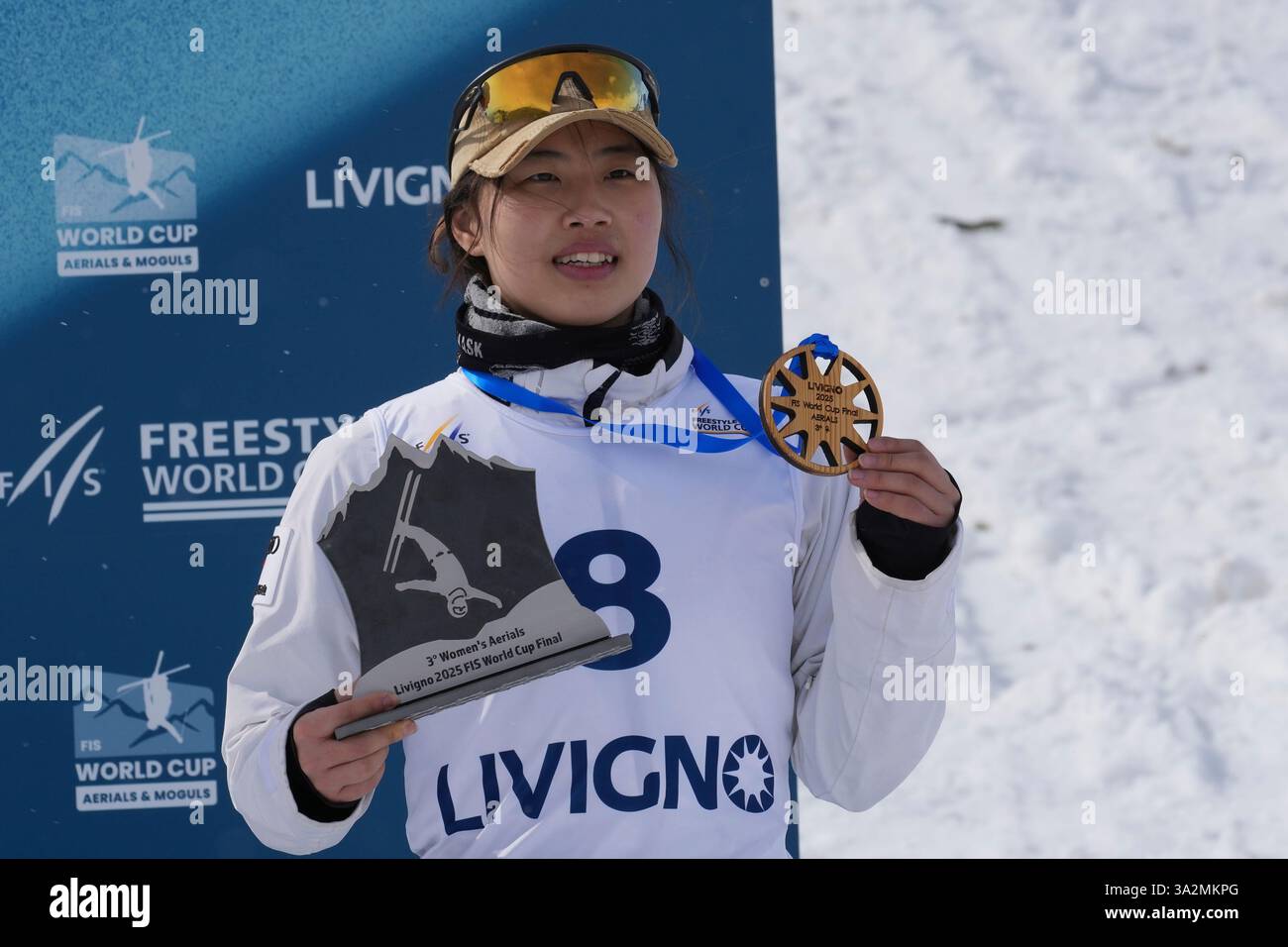 China's Meiting Chen celebrates on the podium her third place in the ...