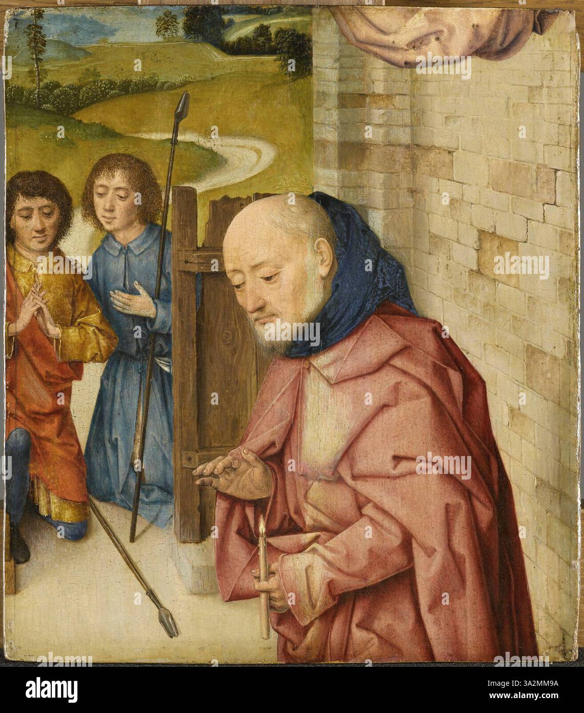 This painting by Dieric Bouts depicts Saint Joseph with two shepherds ...