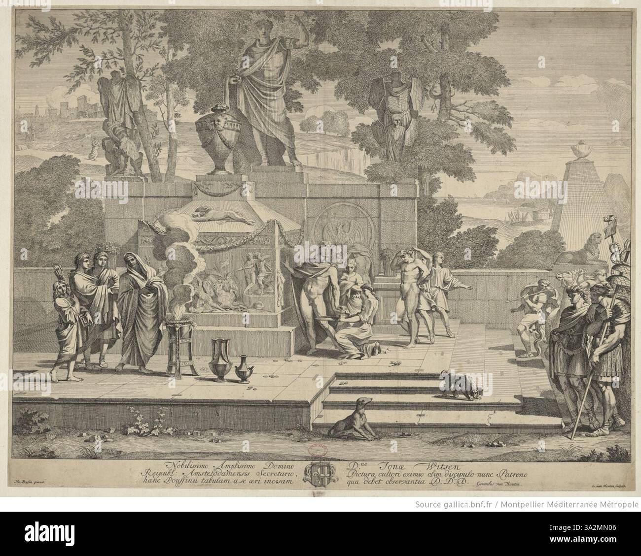 'Alexandre sacrifiant au tombeau d'Achille' by Nicolas Poussin depicts ...
