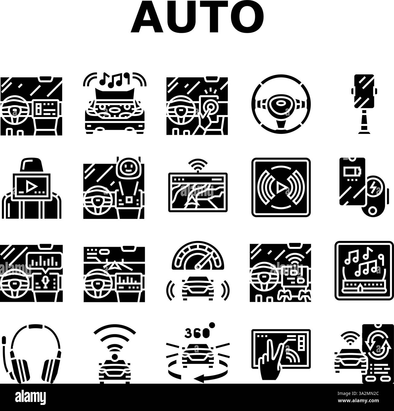 auto tainment infotainment icons set vector Stock Vector Image & Art ...