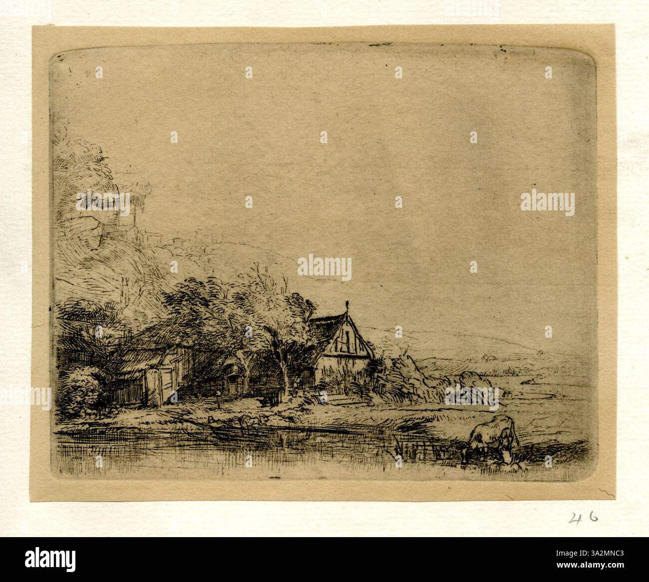 A 1941 etching by Rembrandt that demonstrates his skill in creating ...