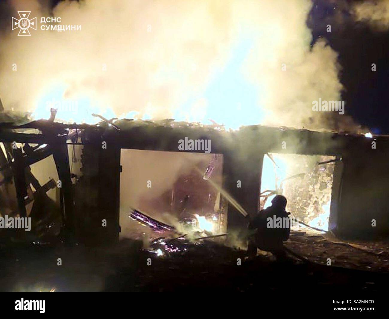 In this photo provided by the Ukrainian Emergency Services on Thursday ...