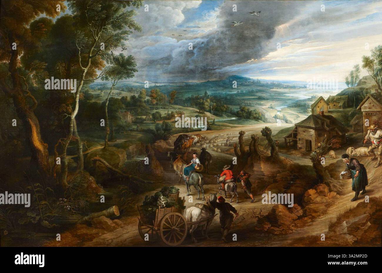 'Camino del Mercado' by Peter Paul Rubens depicts a bustling market scene, capturing the ...