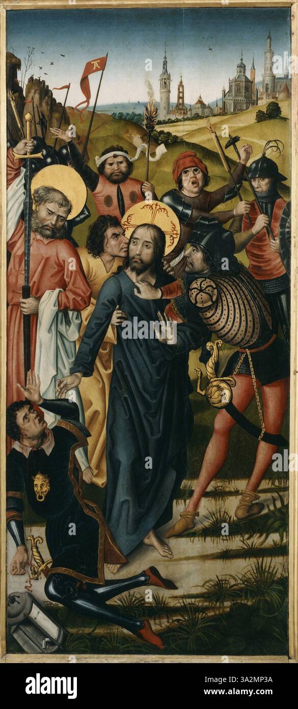A panel from the Altarpiece of the Passion of Christ, showing a ...