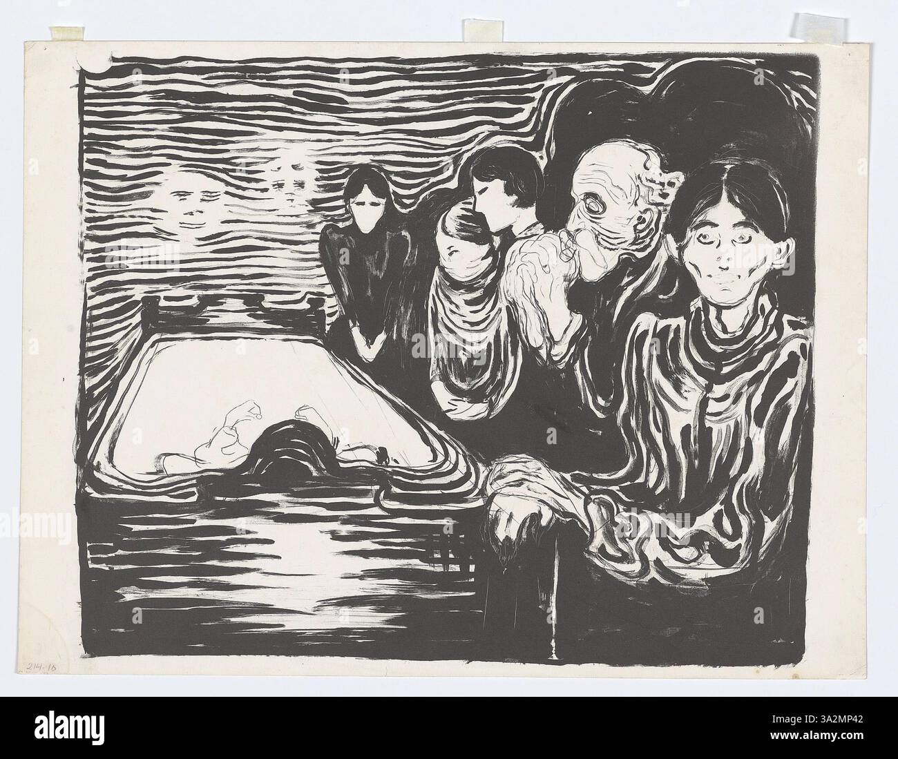 This piece by Edvard Munch portrays a moment of grief and mourning by a ...