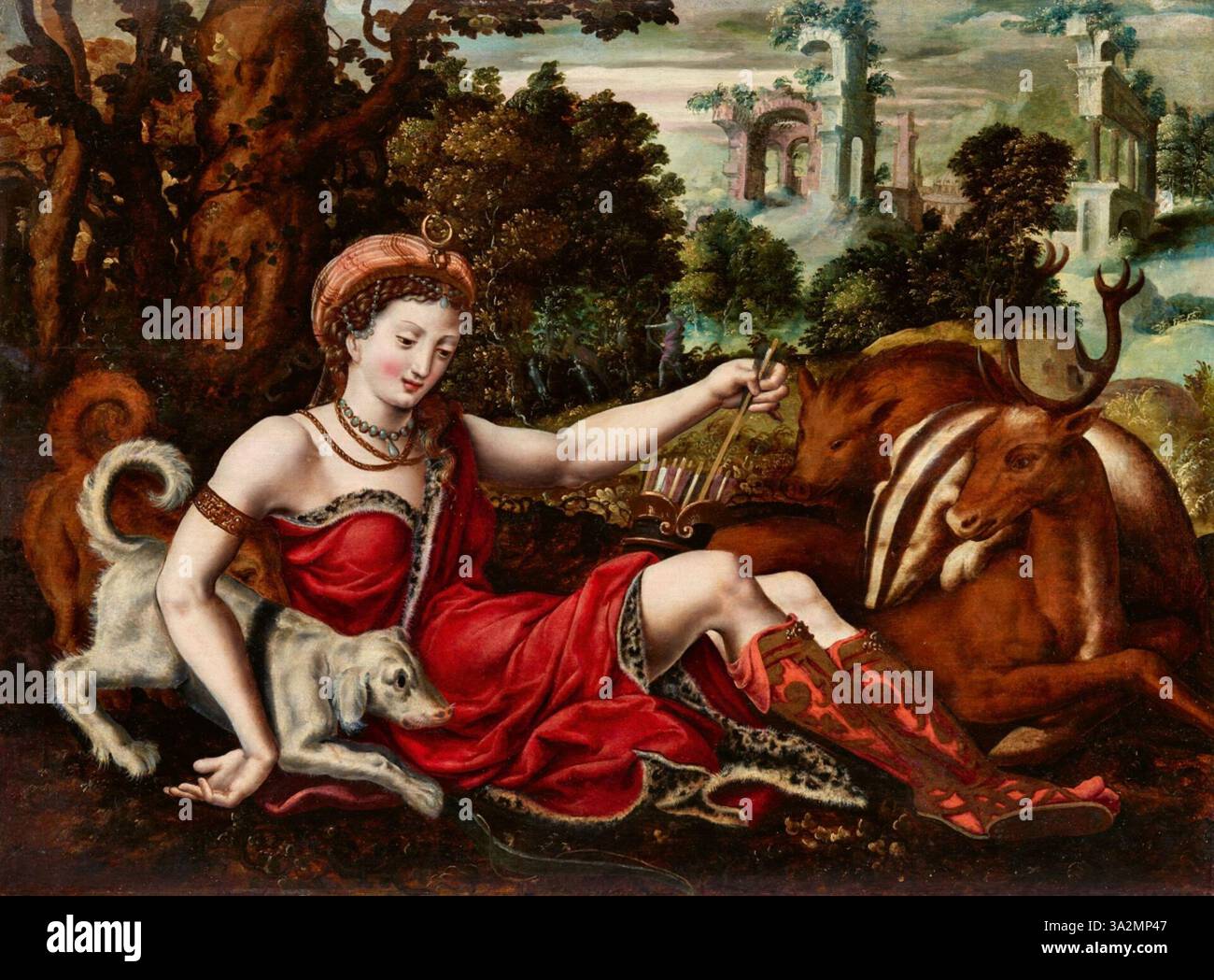 This work from the circle of Jan Massys depicts the mythological figure ...