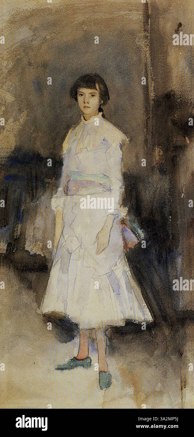 This 1883 watercolour and pencil sketch of Violet Sargent by John ...