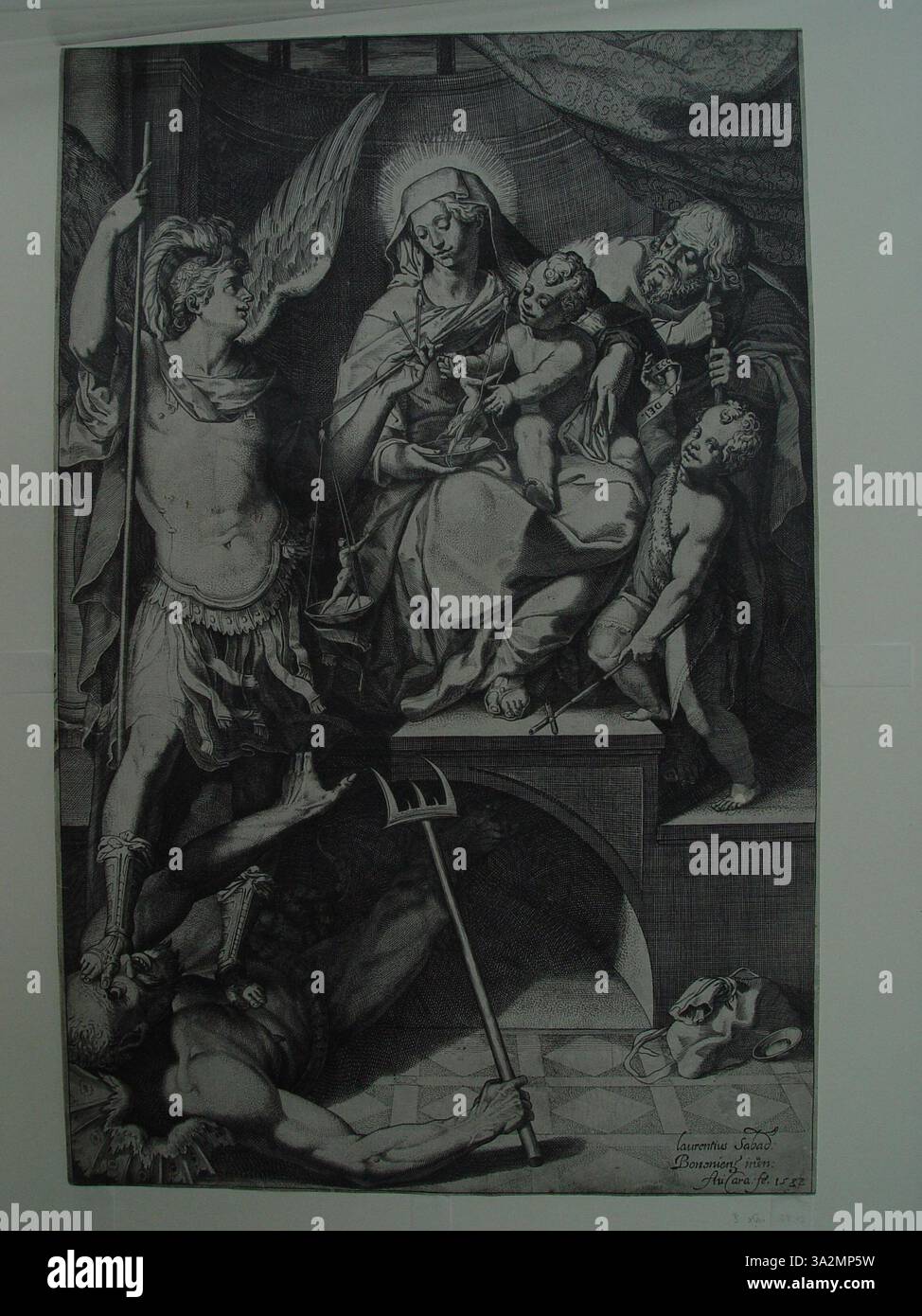 This artwork by Annibale Carracci depicts the Holy Family with St. John ...