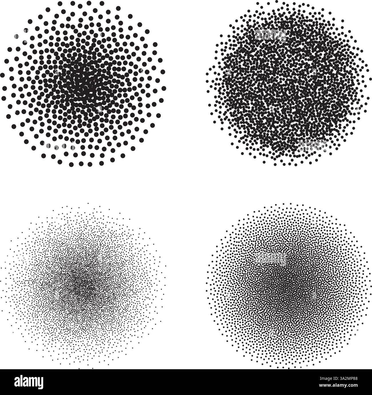 Dot grain texture circles. gradient stipple pattern. Vector ...
