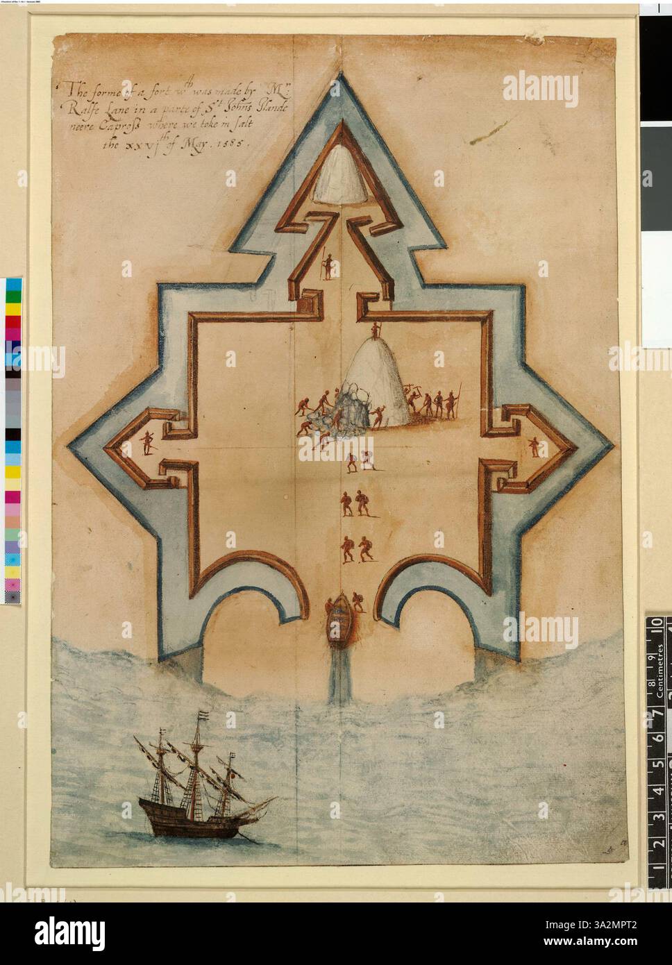 This 1906 illustration by John White presents a plan of an entrenchment ...