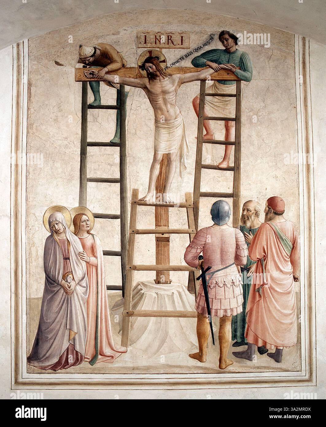 Fra Angelico’s 'Christ Nailed to the Cross' depicts the crucifixion of Christ, with a focus on ...