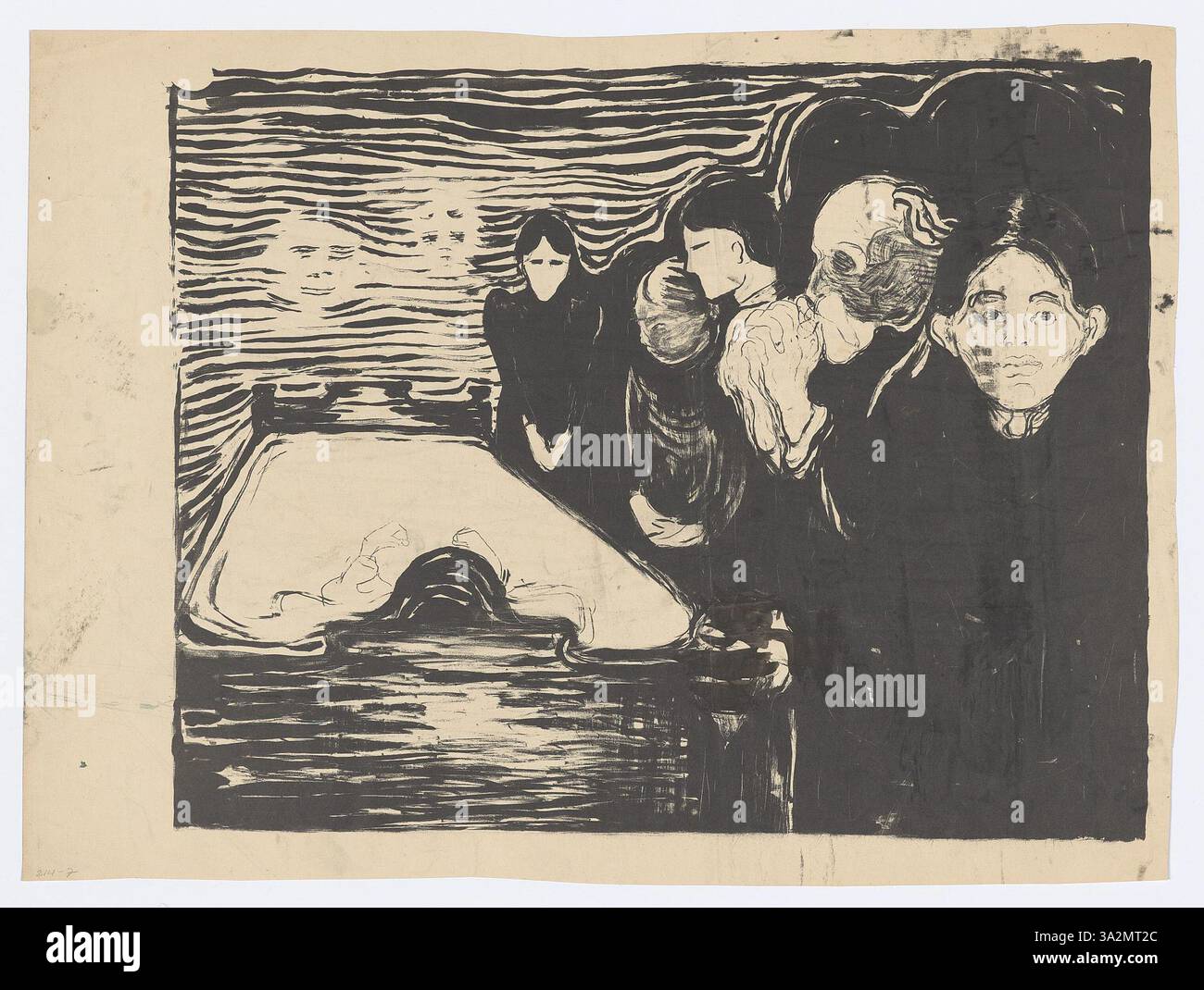 This work by Edvard Munch shows a scene by the deathbed, where the ...